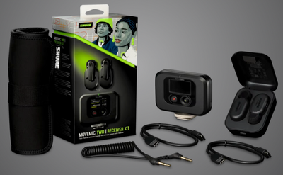 SHURE / MV-TWO-KIT-Z7 / 2 lapel microphones, charging case, plug-in re ...